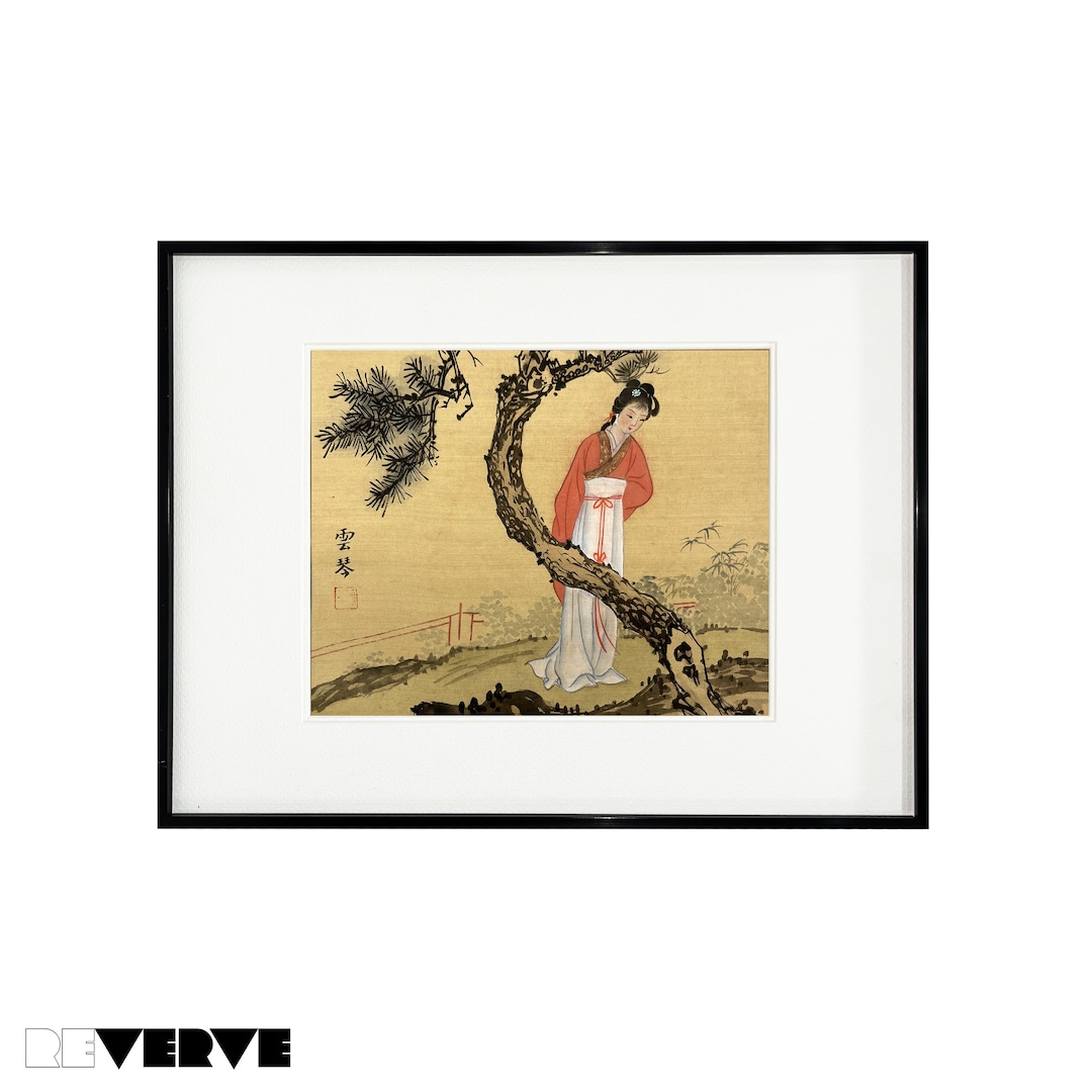 Asian Silk Painting Art Vintage Oriental Watercolor on Silk - Etsy