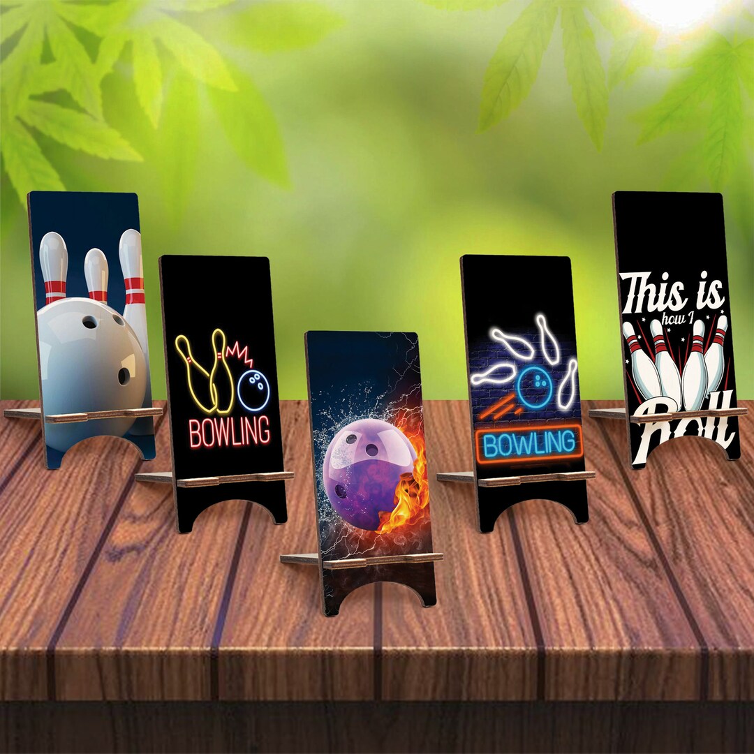 Bowling Pin Wood Phone Stand Smartphone Wood Holder for iPhone Samsung ...