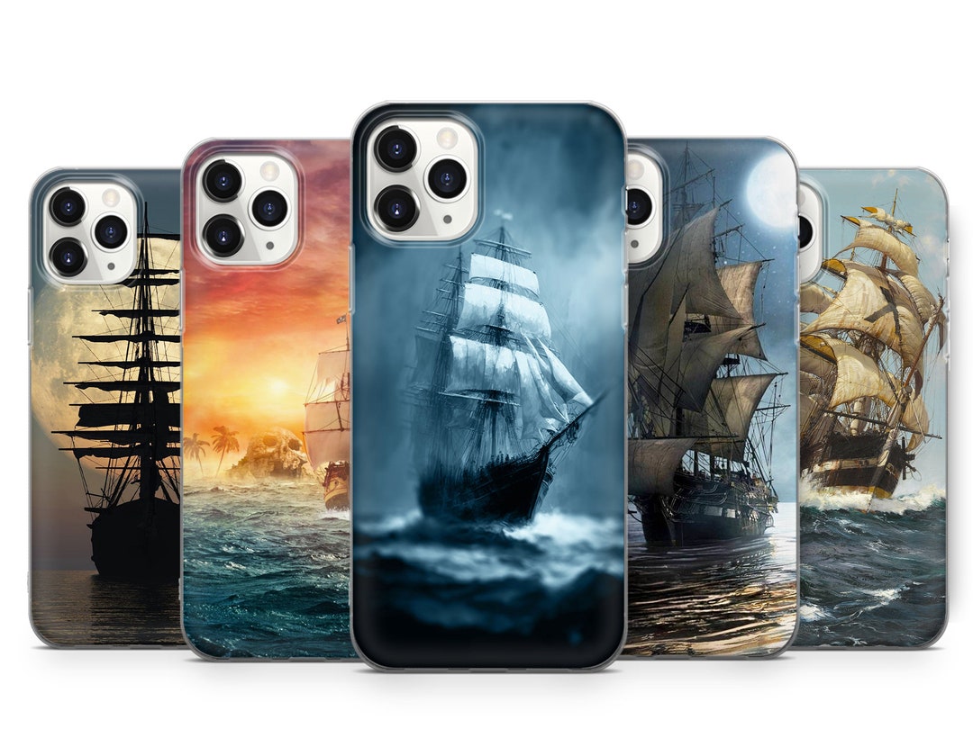 Sea Ocean Sailboat Ship Phone Case for iPhone 16 15 14 13 12 11 X ...
