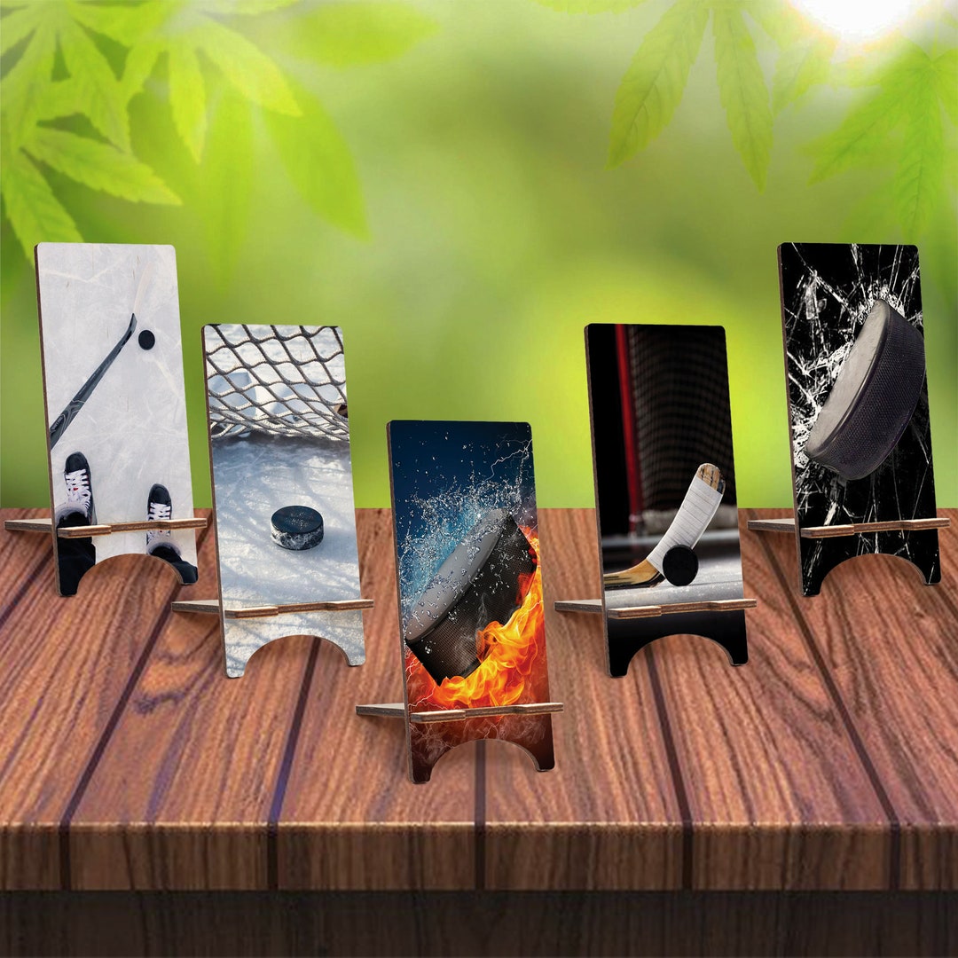 Ice Hockey Puck Wood Phone Stand Smartphone Wood Holder for iPhone ...