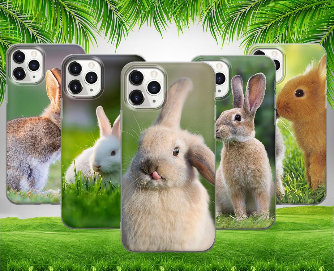 Nature Cute Bunny Rabbit Phone Case for iPhone 16 15 14 13 12 11 X ...