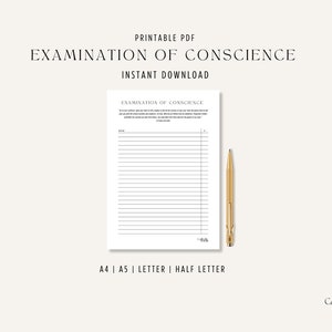 Examination of Conscience Printable With Catholic Quote From St Francis ...