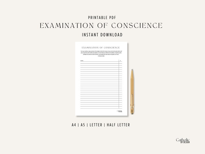 Examination of Conscience Printable With Catholic Quote From St Francis ...