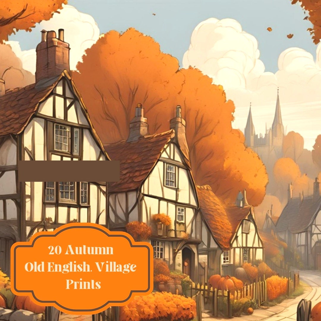 Old English Village Autumn Prints, Vintage Fall Decor (digital Download ...