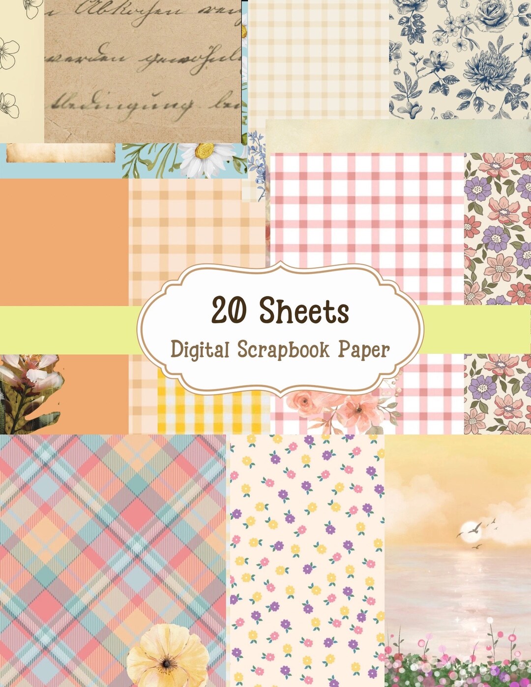 Vintage Floral Digital Paper Pack: 20 Printable Journal Pages (PDF) - Etsy