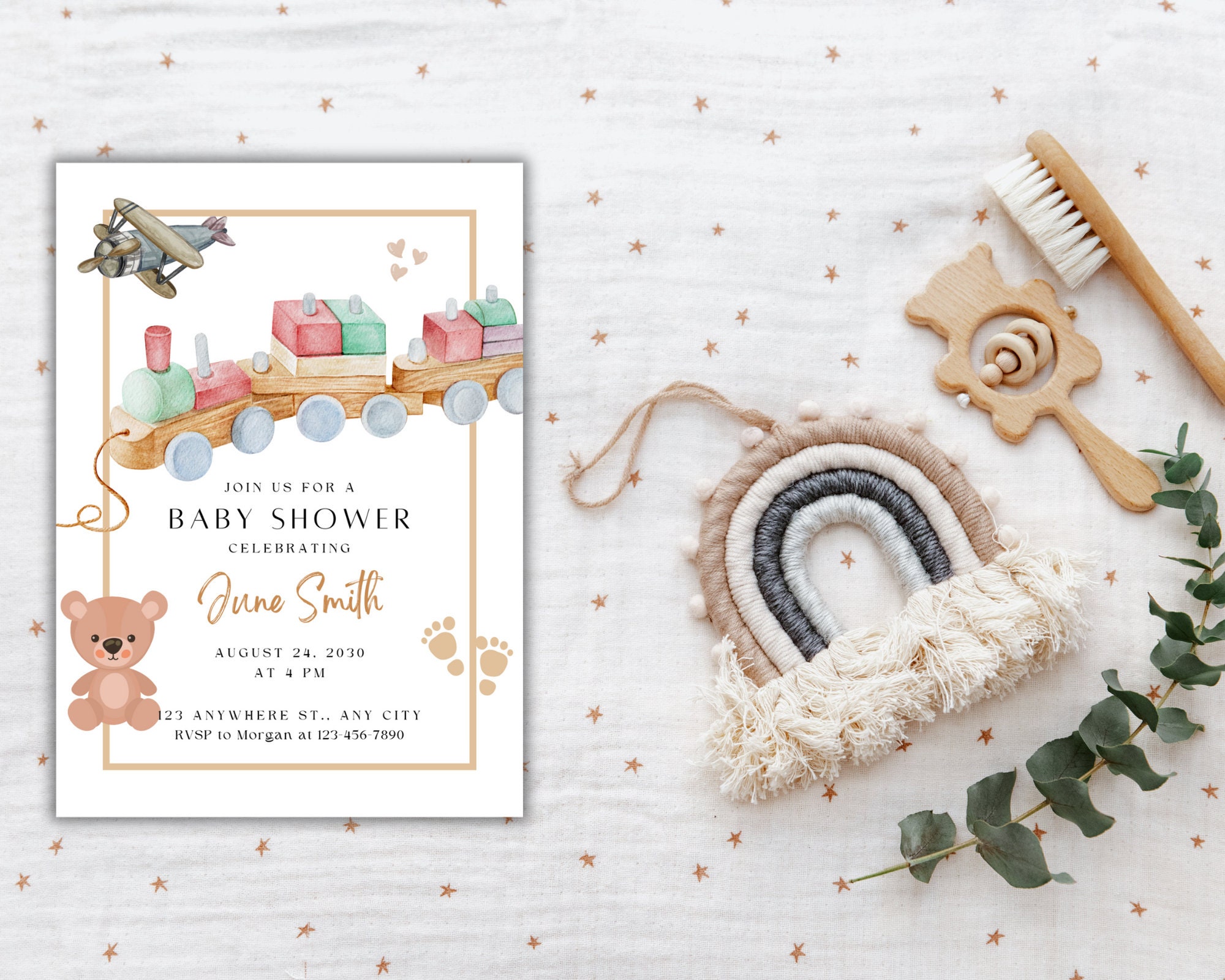 Editable Baby Shower Invitation Card Customizable Invites - Etsy