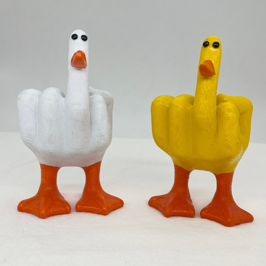 Duck You Statue, Resin Decoration, Funny Middle Finger Goose Sculpture ...
