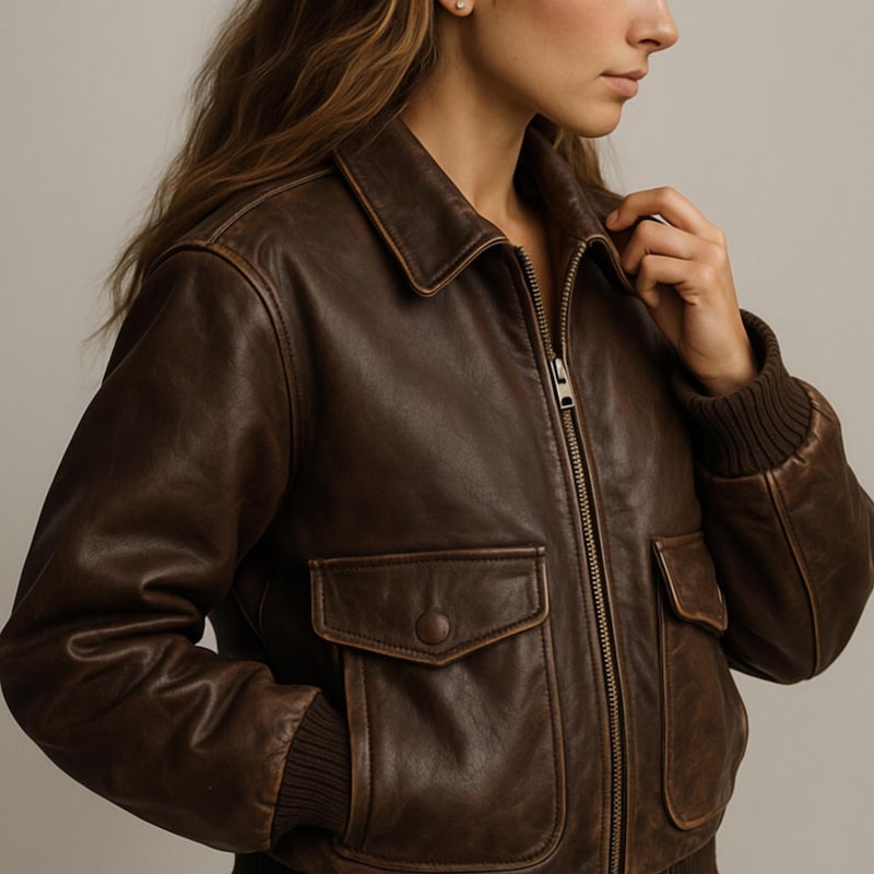 Women Aviator Jacket Black - Etsy