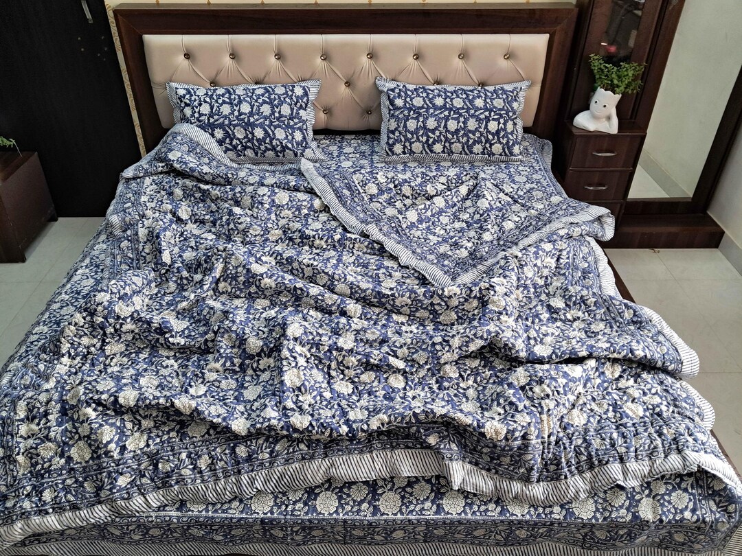 Farmhouse Decor Block Print Duvet Cover Set - Duvet Cover With Pillow ...