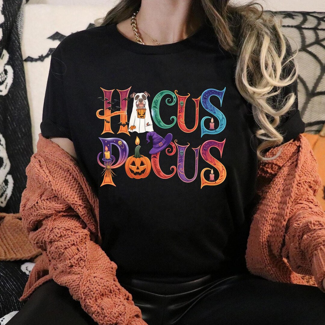 Hocus Pocus Pitbull Dog, Dog Halloween Shirt , Pitbull Retro Halloween ...
