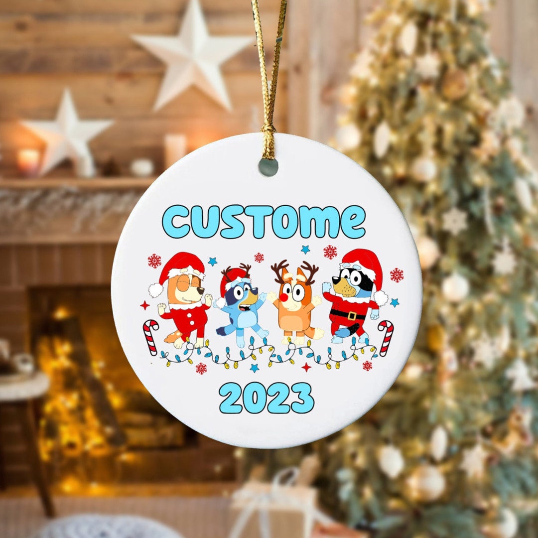 Personalized Bluey Ornament 2023 Bluey Christmas Ornaments - Etsy