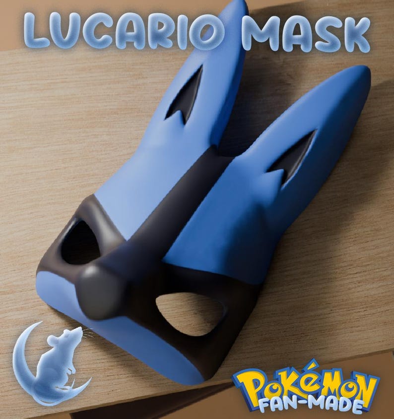 Lucario Mask - Pokémon GO Style Cosplay Prop STL Split in Parts - Etsy