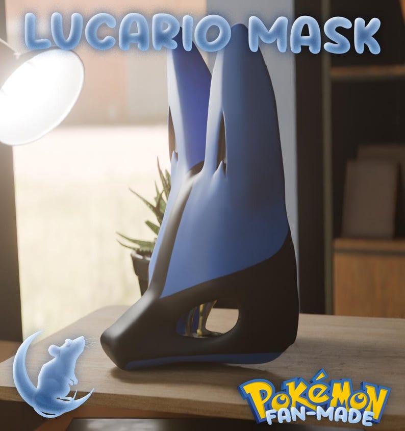Lucario Mask - Pokémon GO Style Cosplay Prop STL Split in Parts - Etsy