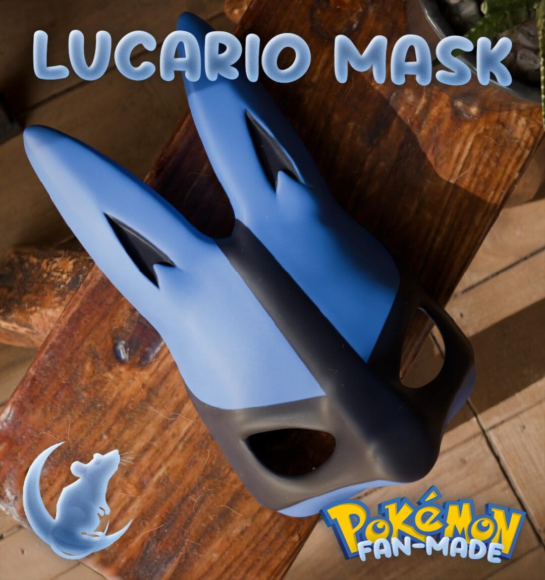 Lucario Mask - Pokémon GO Style Cosplay Prop STL Split in Parts - Etsy
