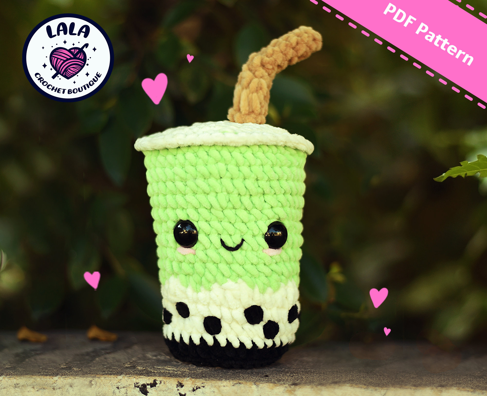 PDF Pattern Boba Tea Latte Plushie Crochet Amigurumi - Etsy