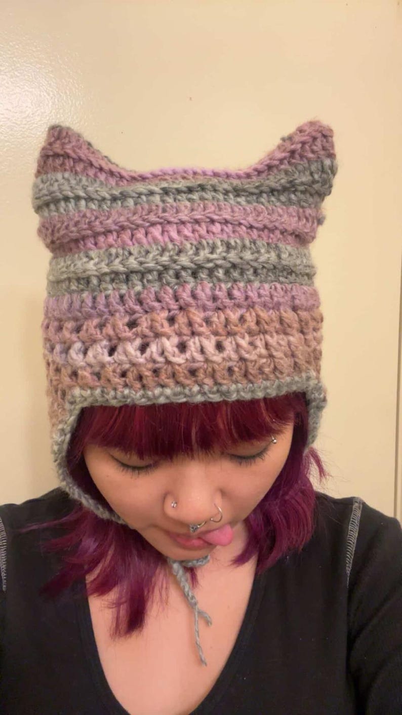 Crochet Cat Ear Beanie Pattern, Beginner Friendly (PDF Pattern) - Etsy ...