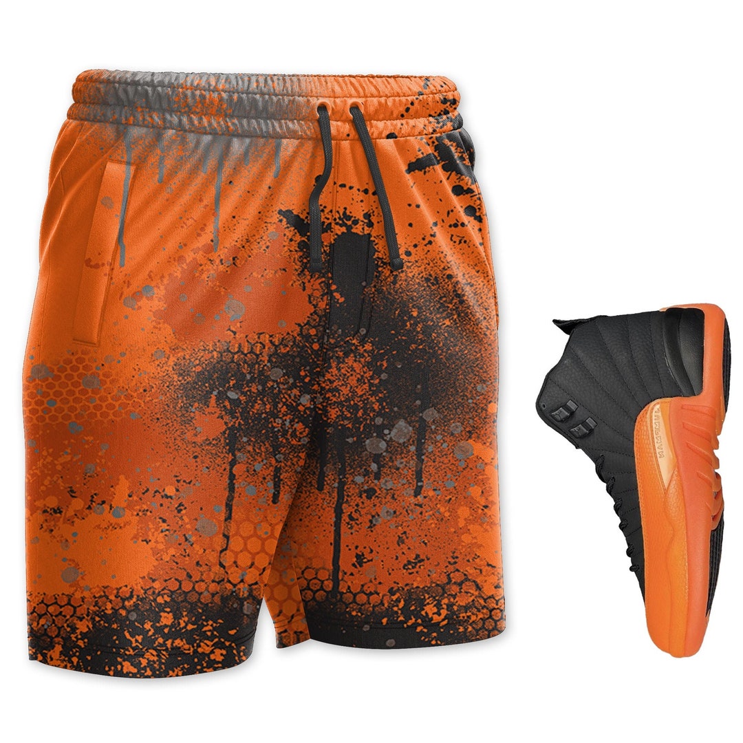 23 Painted Graffiti Unisex Short Match AJ 12 Brilliant Orange - Etsy