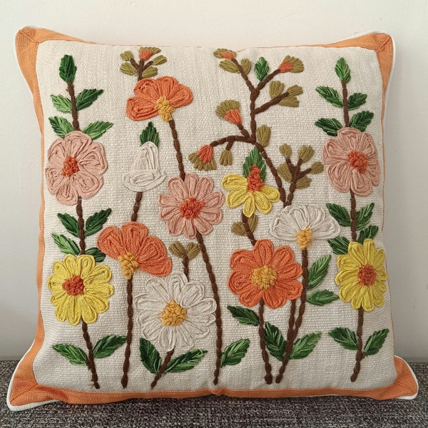 Embroidered Cushion - Etsy