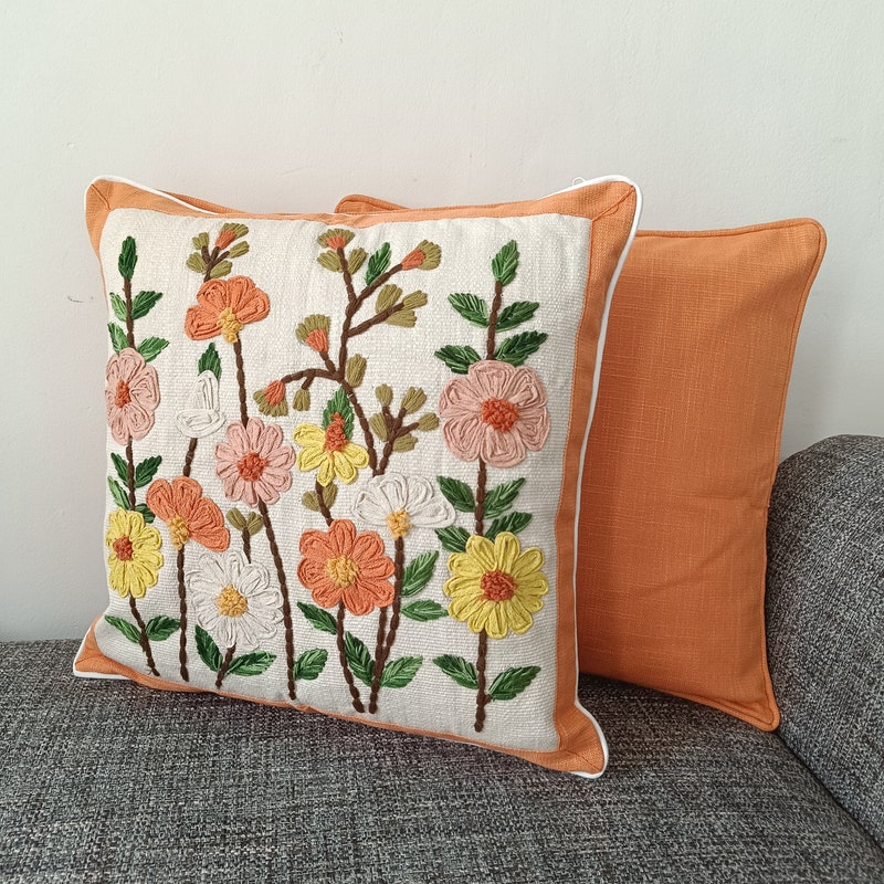 Embroidered Cushion - Etsy