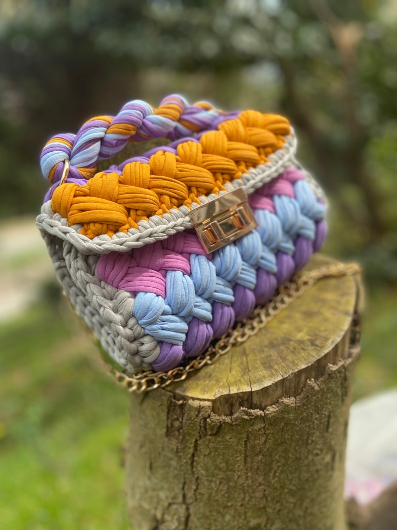 Hand Woven Bag/handmade Bag/crochet Bag/knitted Bag/hand Knitted Bag ...