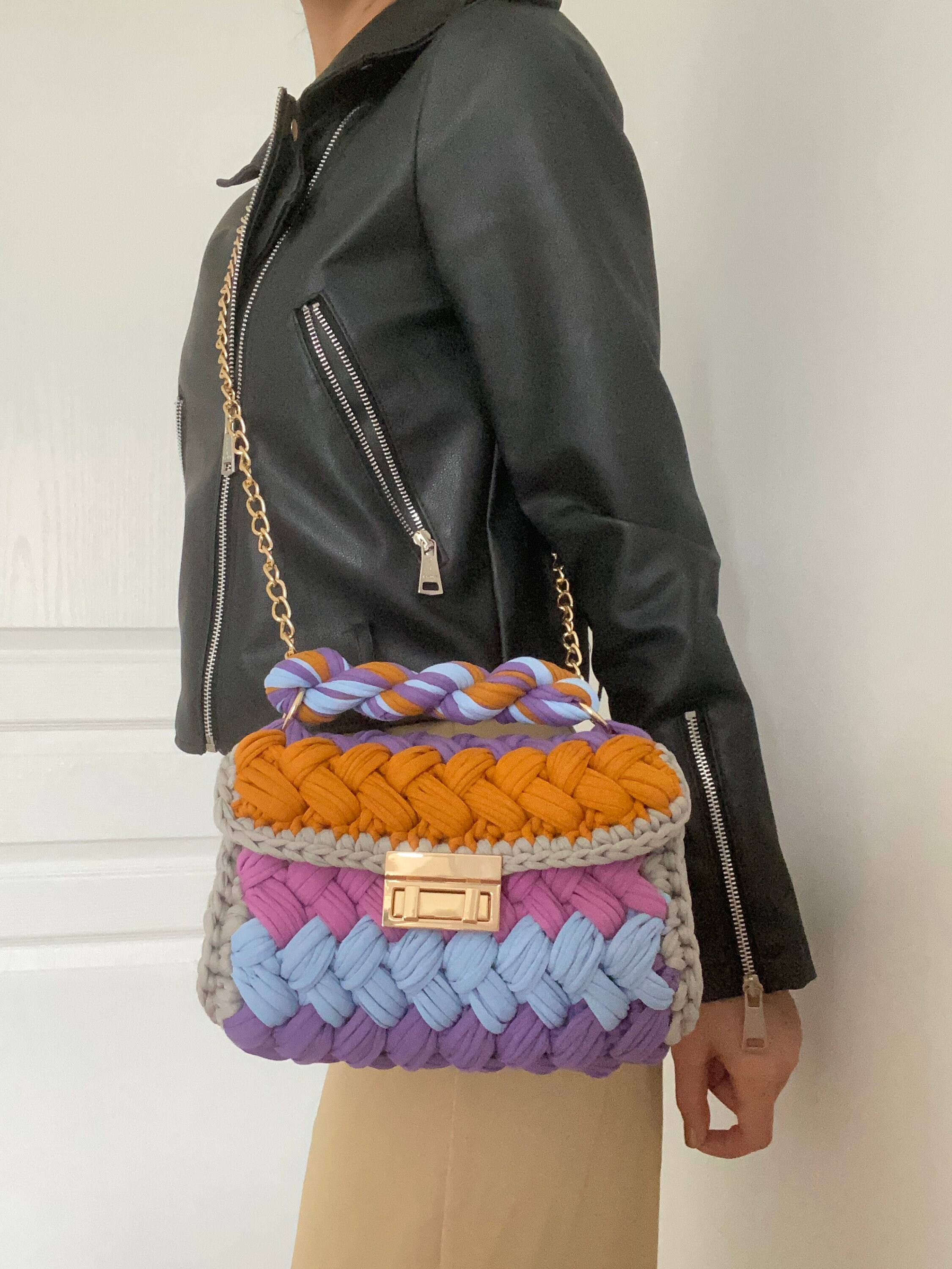 Hand Woven Bag/handmade Bag/crochet Bag/knitted Bag/hand Knitted Bag ...