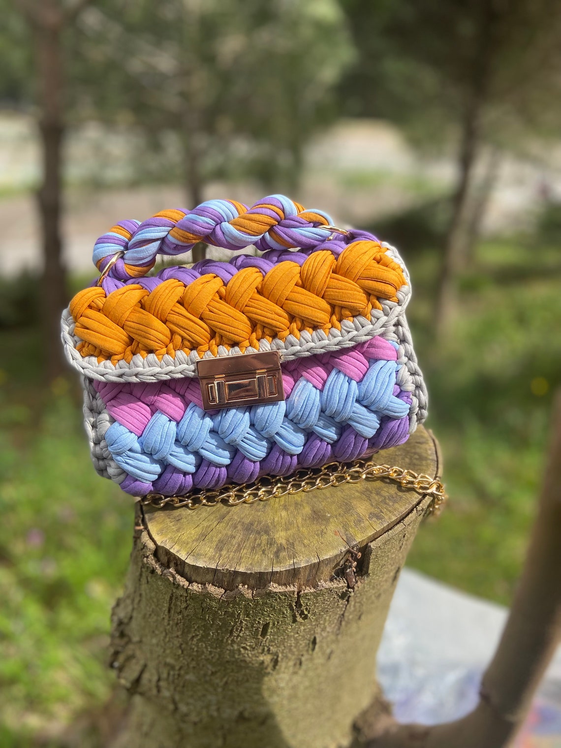 Hand Woven Bag/handmade Bag/crochet Bag/knitted Bag/hand Knitted Bag ...