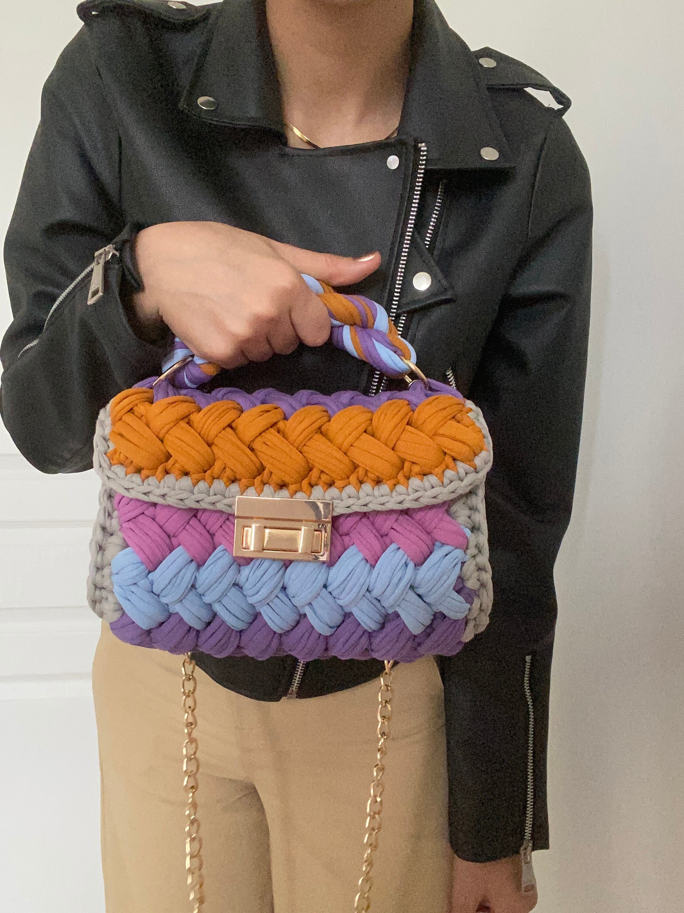 Hand Woven Bag/handmade Bag/crochet Bag/knitted Bag/hand Knitted Bag ...