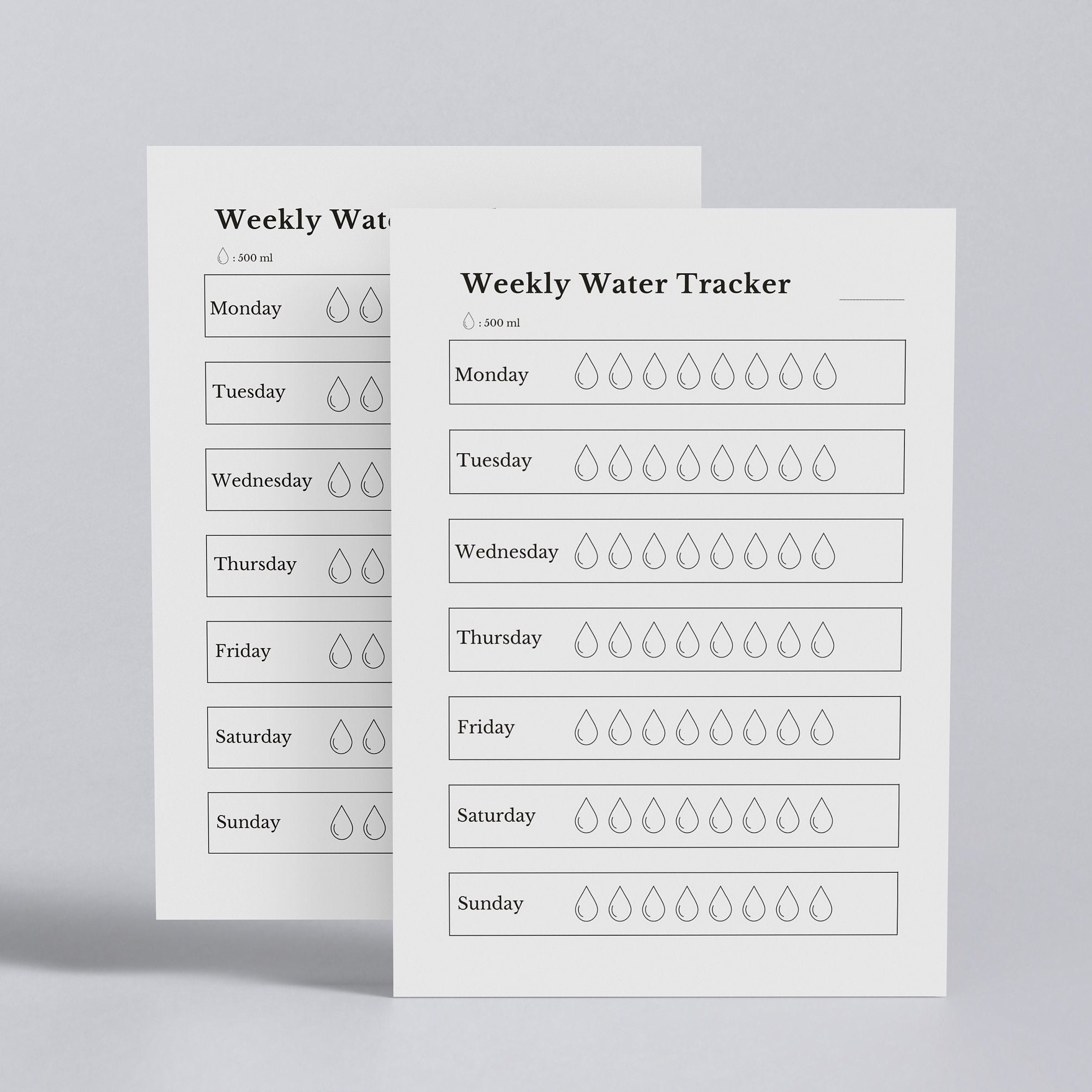 Weekly Water Tracker Printable Water Bottle Tracker Drink Water ...