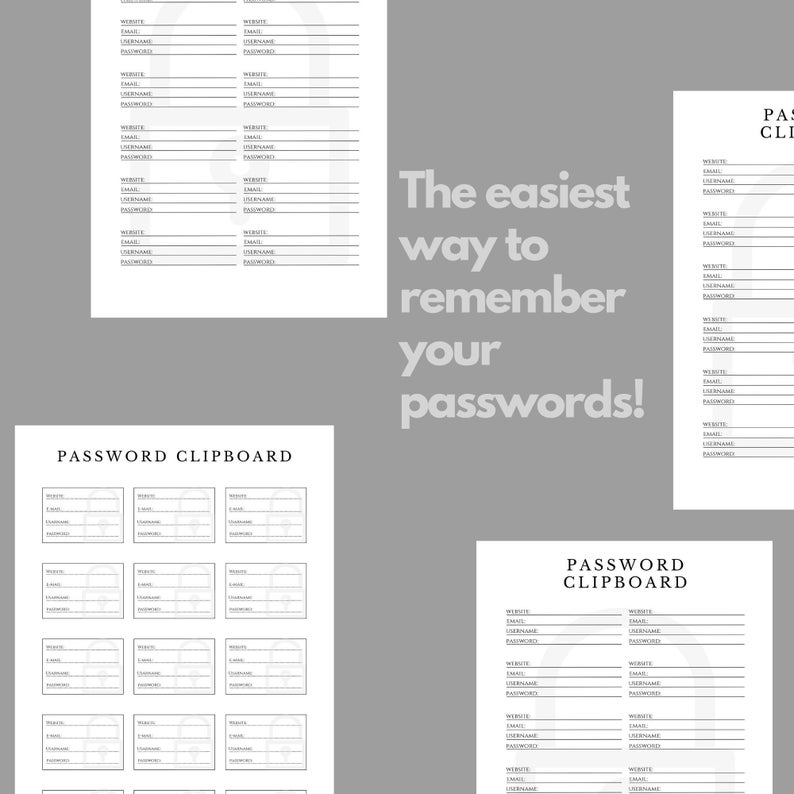 Password Tracker Printable-fillable, Password Organizer, A4 A5 Letter ...