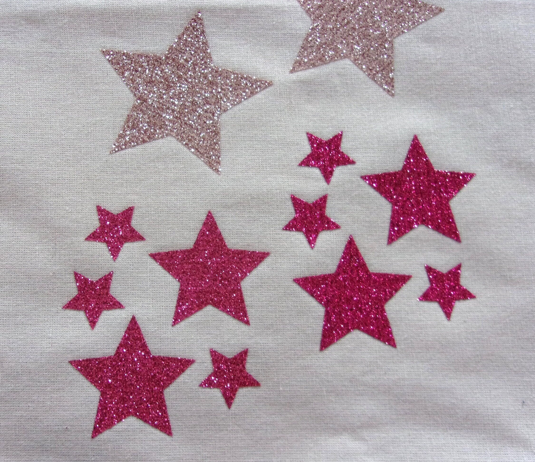 Pink Glitter Iron on Stars All Colours - Etsy