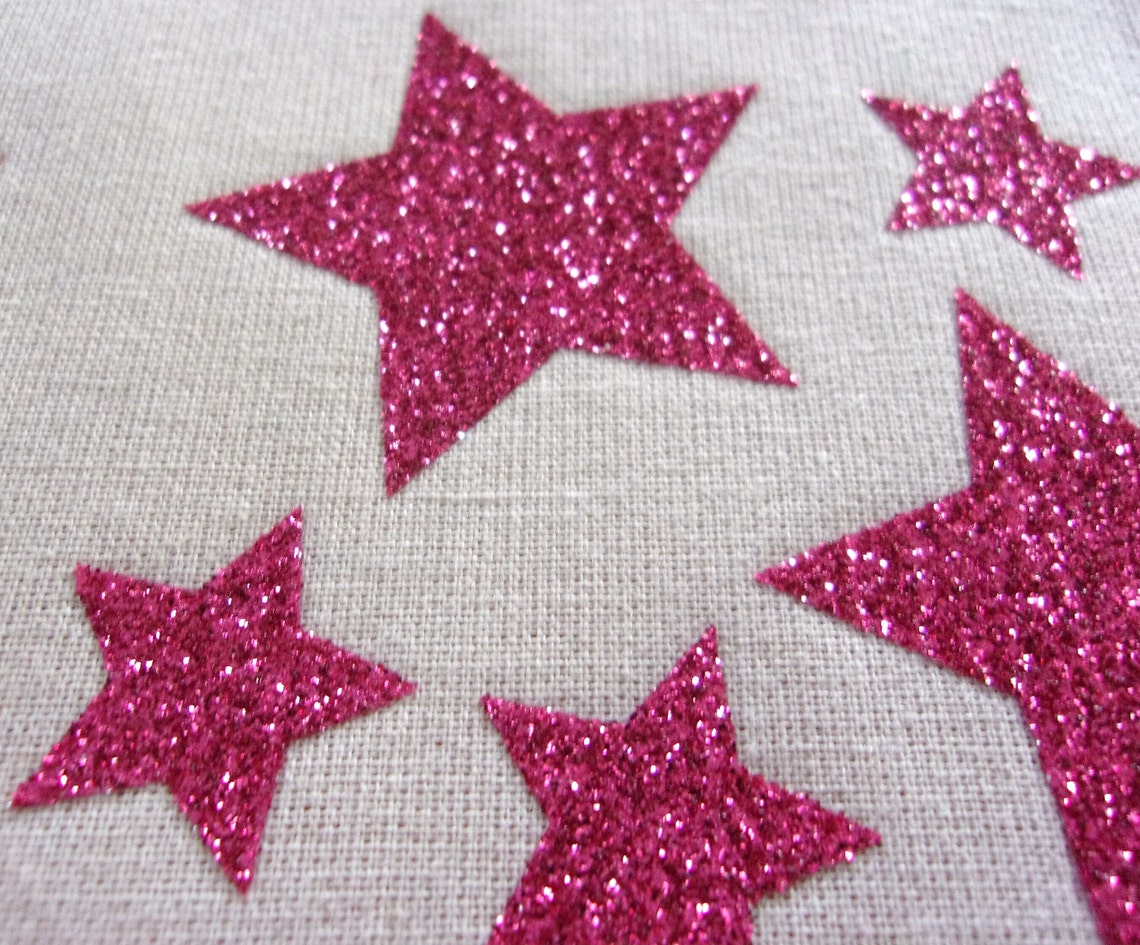 Pink Glitter Iron on Stars All Colours - Etsy