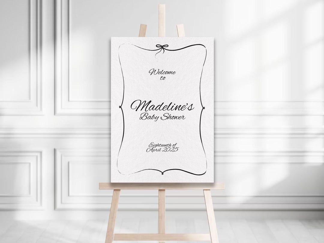Wavy Calligraphy Welcome Sign Template: Editable A3 Design (instant ...