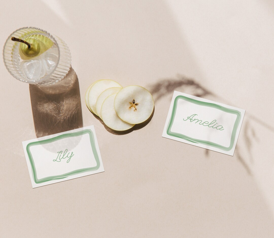 Korfu Name Place Cards Design Editable Template, Calligraphy ...