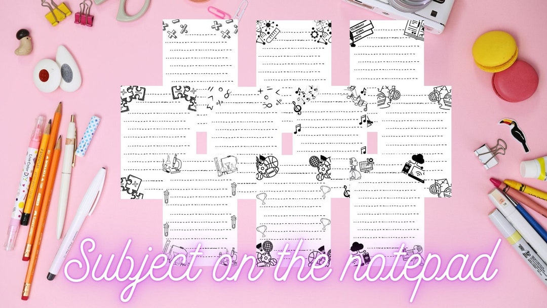 Subject Memo Pad , Subject Printable Notepad , Subject Printable Memo ...