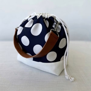 Bucket Bag Sewing Pattern, Knitting Bag Tutorial, PDF, Drawstring ...