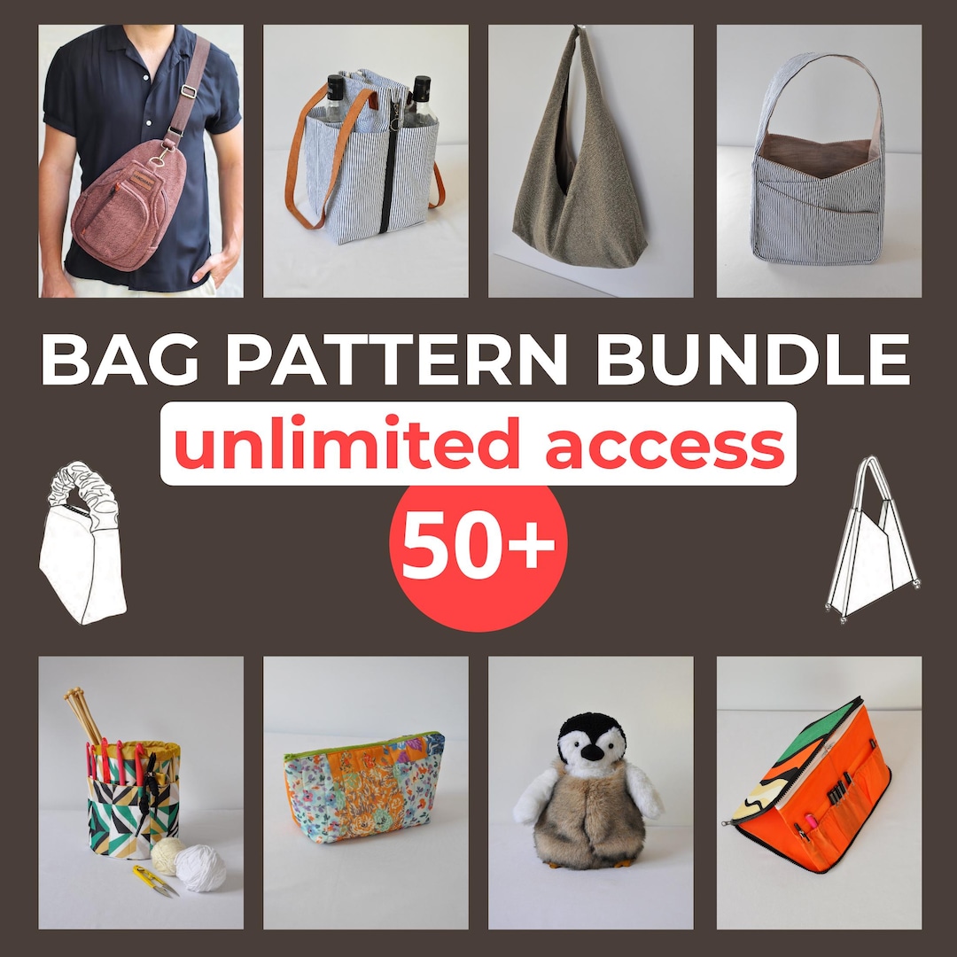 Whole Shop Bundle 50+ Bag Sewing Patterns, A0, A4, Us-letter PDF ...