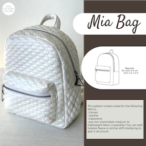 Mini Backpack Sewing Pattern, Cute Small Backpack, Unisex Backpack ...