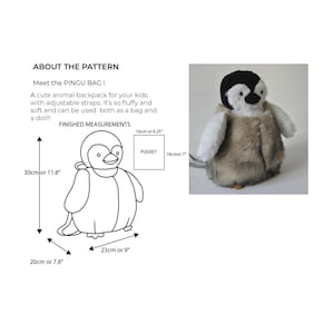 Mini Penguin Backpack Sewing Pattern | Cute Animal Bag | Mini Backpack ...