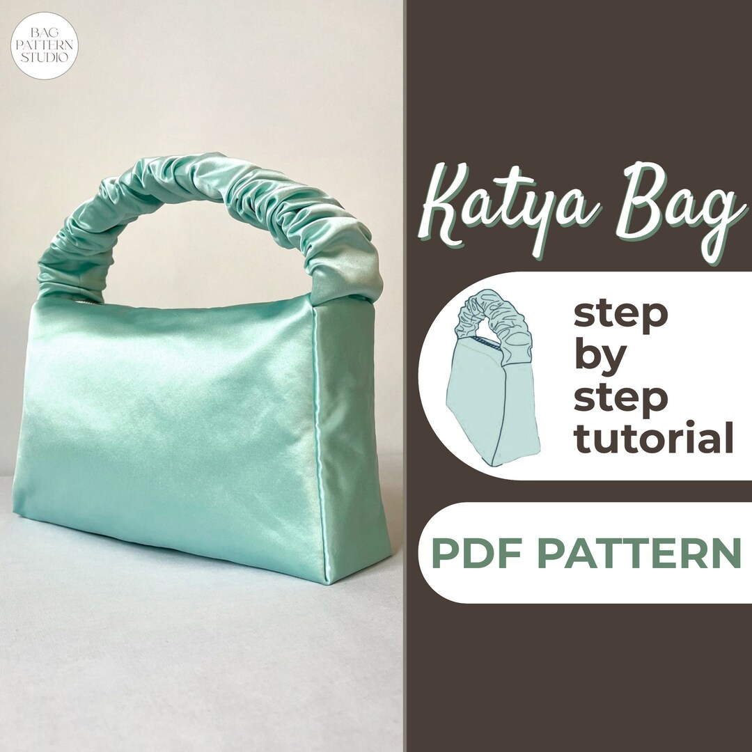 Stiff Handbag Sewing Pattern, Small Bag Sewing Pattern, Satin Pouch Bag ...