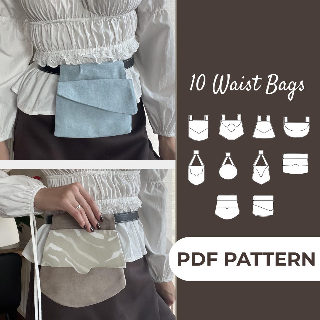 Waist Bags Bundle Sewing Pattern | 10 Belt Bags | Small Purse | Easy ...