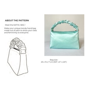 Stiff Handbag Sewing Pattern, Small Bag Sewing Pattern, Satin Pouch Bag ...