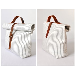 Roll Top Bag Sewing Pattern, Storage Bag, Knitting Bag Pattern, Picnic ...