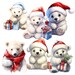 Cute Polar Bear Clipart Bundle Cute Christmas Clipart Polar Bear Png ...
