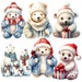 Cute Polar Bear Clipart Bundle Cute Christmas Clipart Polar Bear Png ...