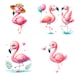 Cute Flamingo Clipart Png Cartoon Flamingo Digital Download Pink ...