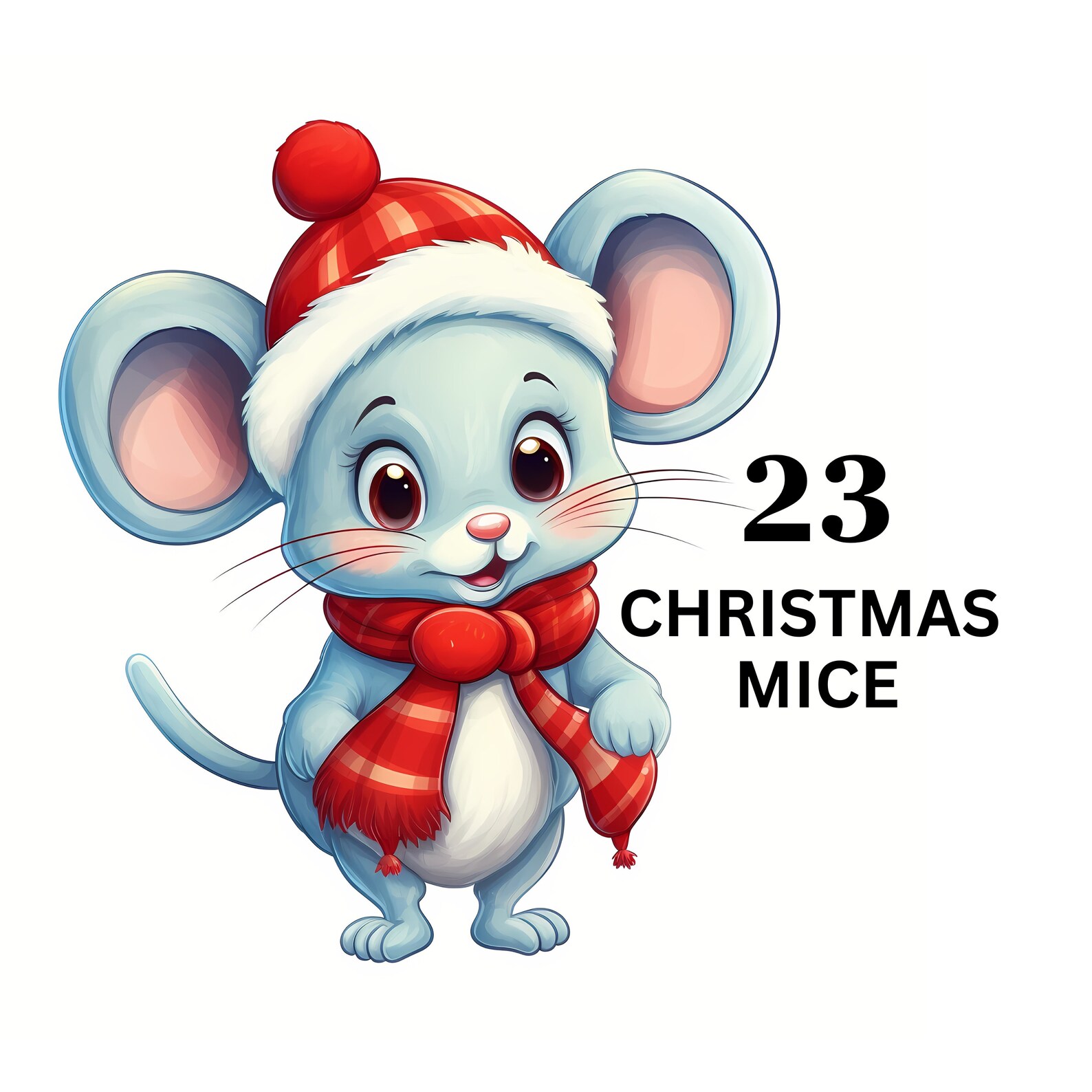 Christmas Mouse Clipart 23 High Quality Jpgs Merry Christmas Digital ...