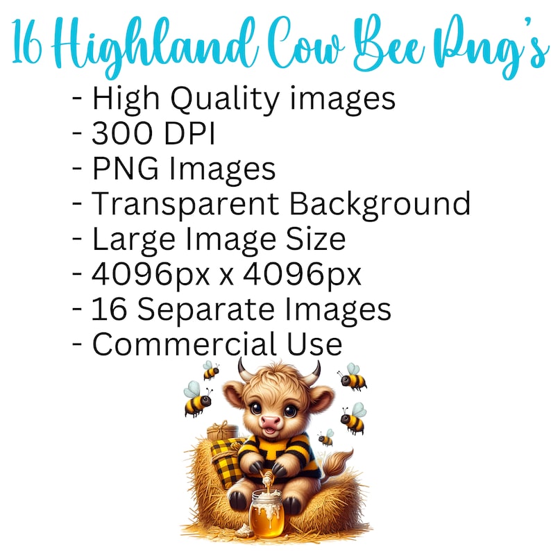 Highland Cow Bee Clipart Cute Cartoon Highland Cow Bee Clip Art Png ...
