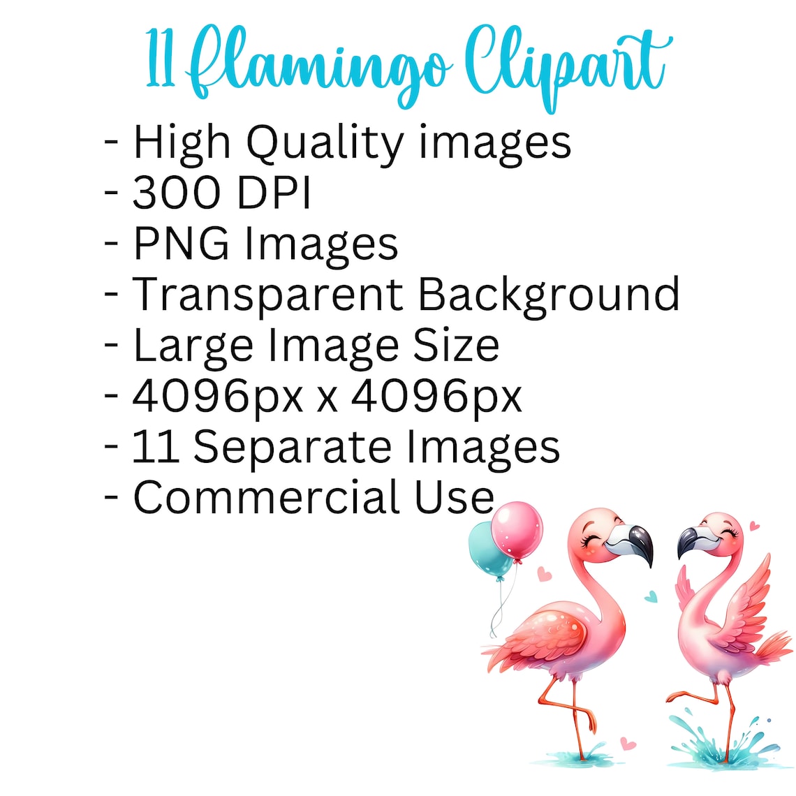 Cute Flamingo Clipart Png Cartoon Flamingo Digital Download Pink ...