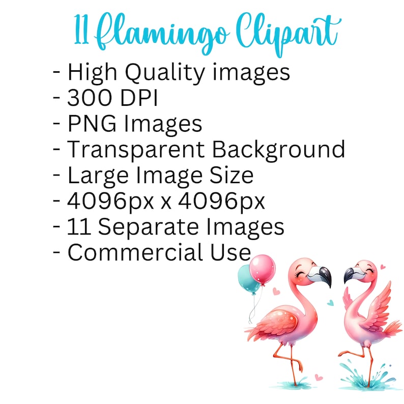 Cute Flamingo Clipart Png Cartoon Flamingo Digital Download Pink ...