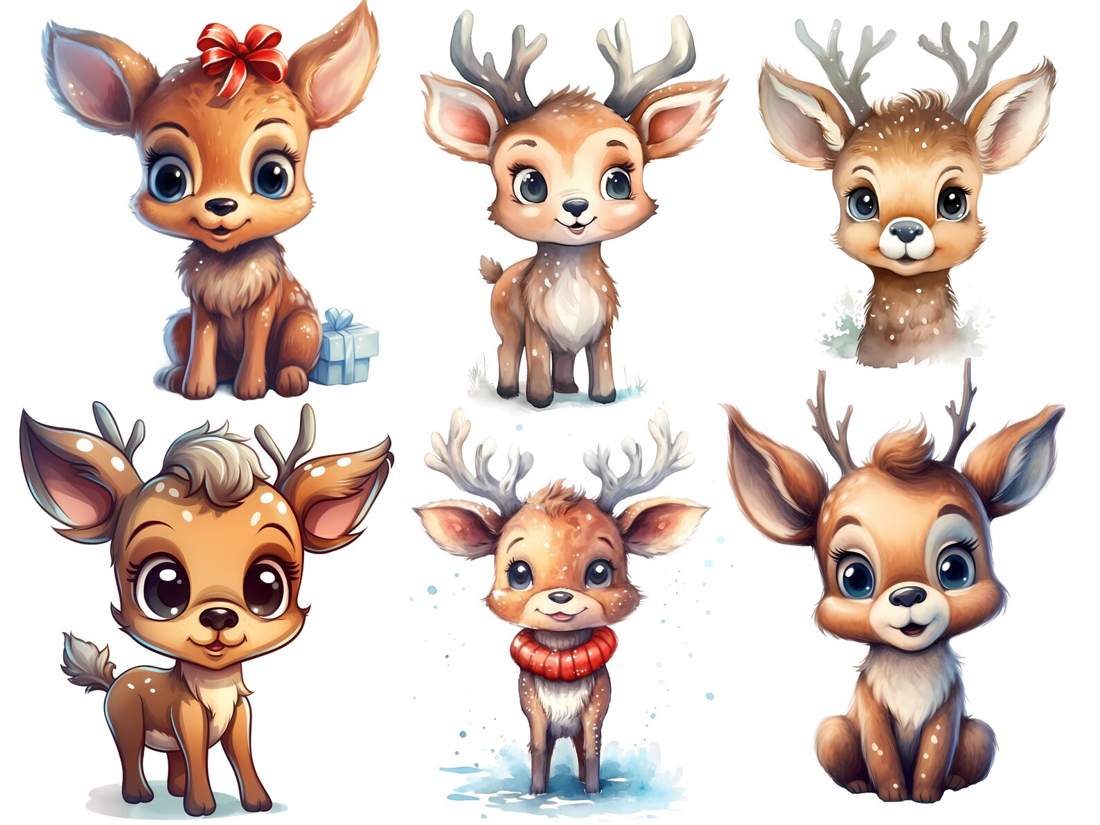 Cute Christmas Reindeer PNG Christmas Reindeer Clipart Digital Download ...
